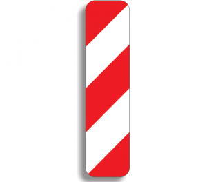 Baliză direcțională care indică ocolirea obstacolului prin partea ...